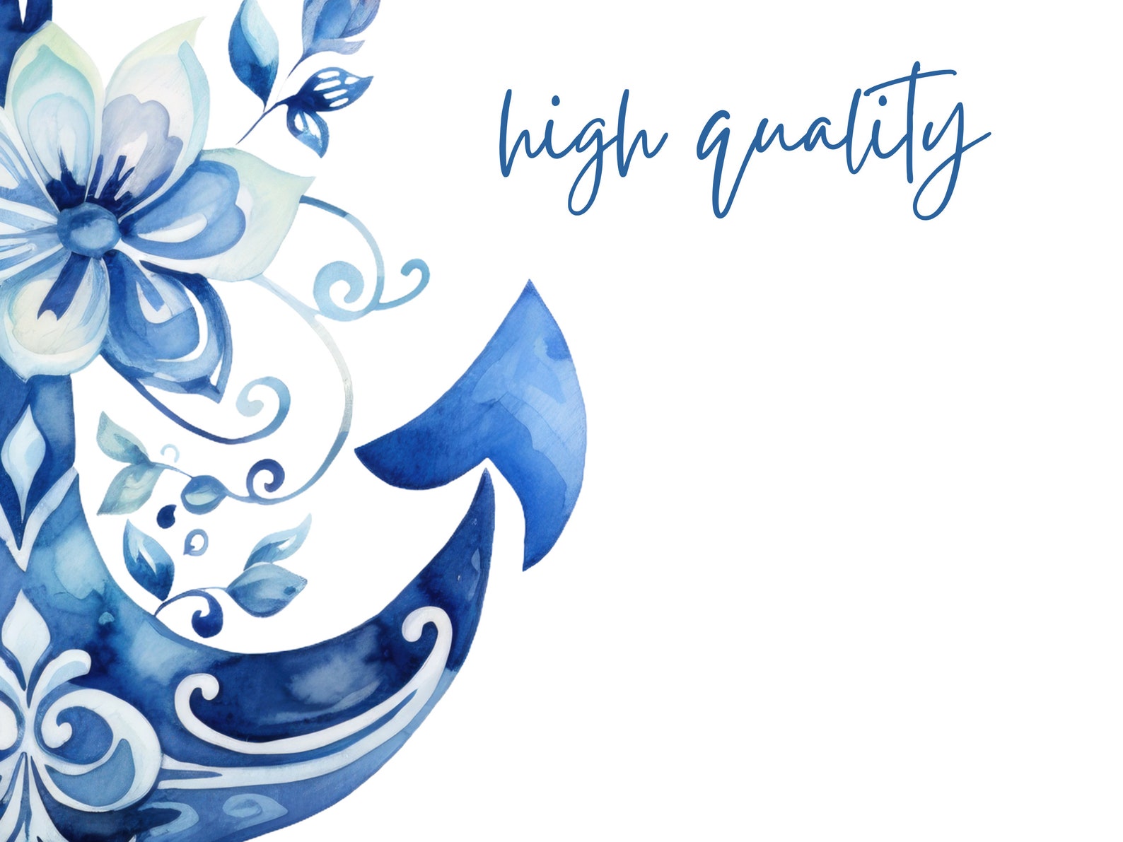 Nautical Clipart - Anchors and Boats Clip Art in Blue and White ...