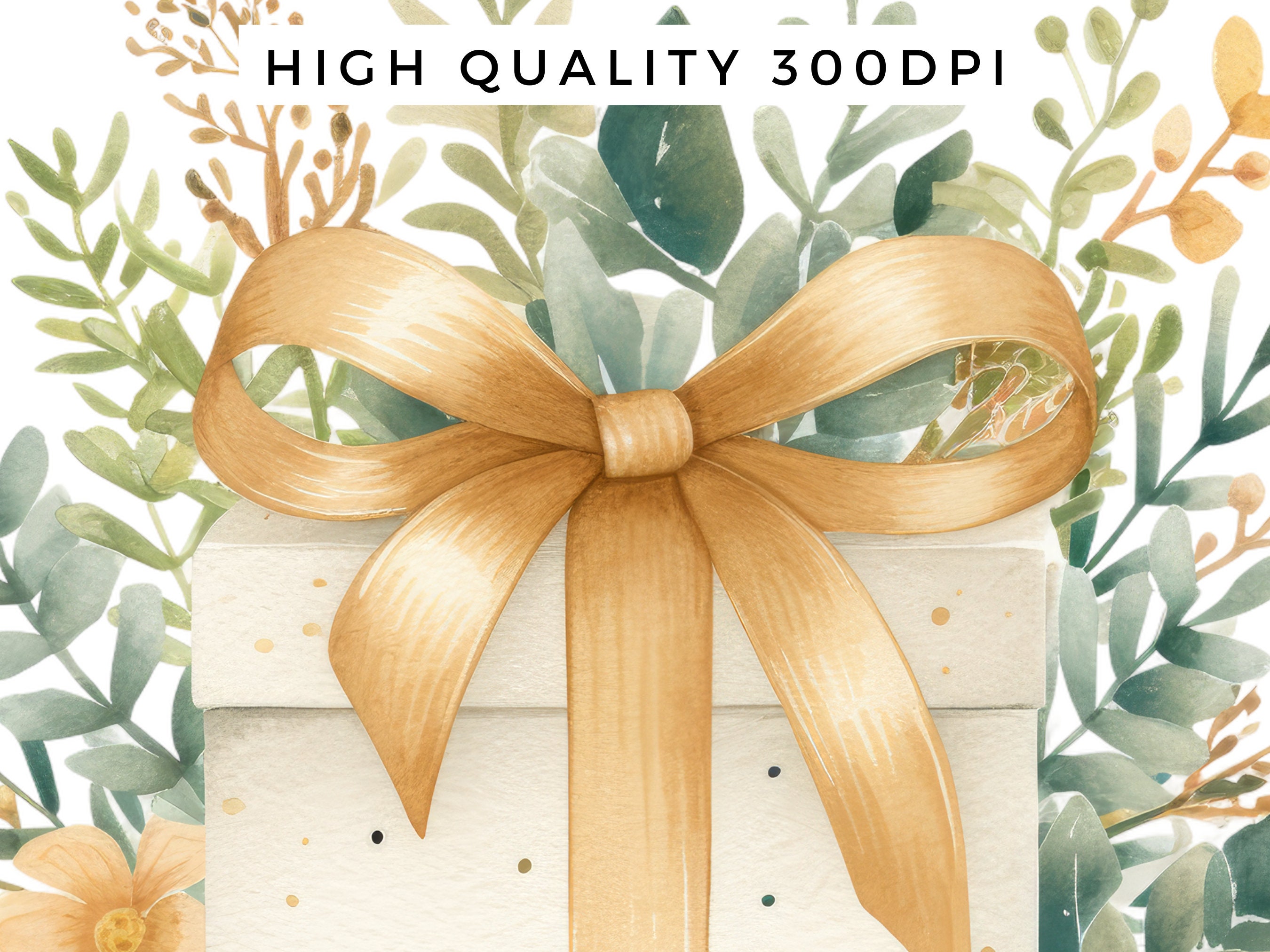 Christmas Presents Clipart PNG Watercolor Christmas Digital Download ...