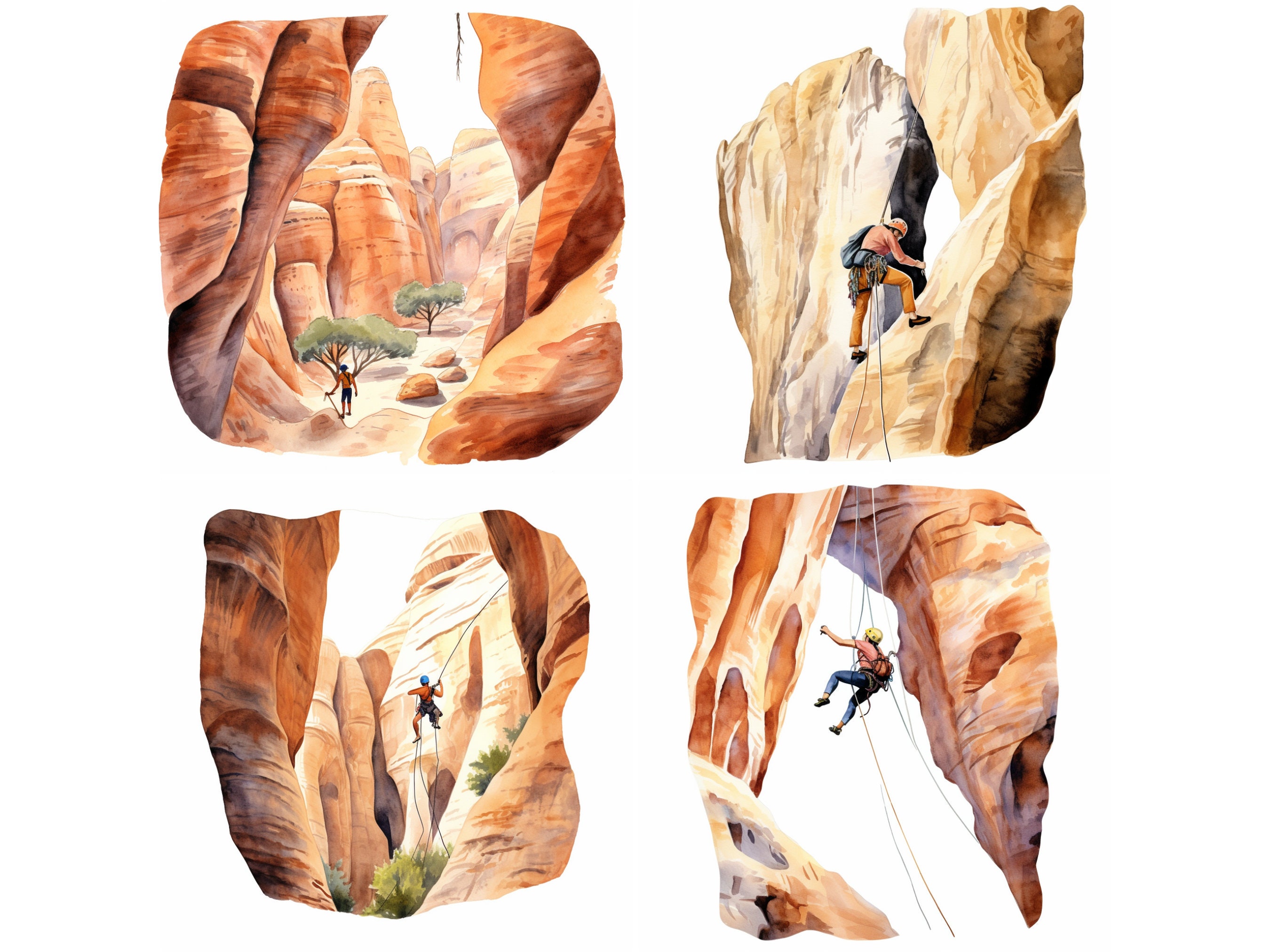 Canyoning Clipart Canyoneering Clipart Bundle Adventure Sports Clip Art ...