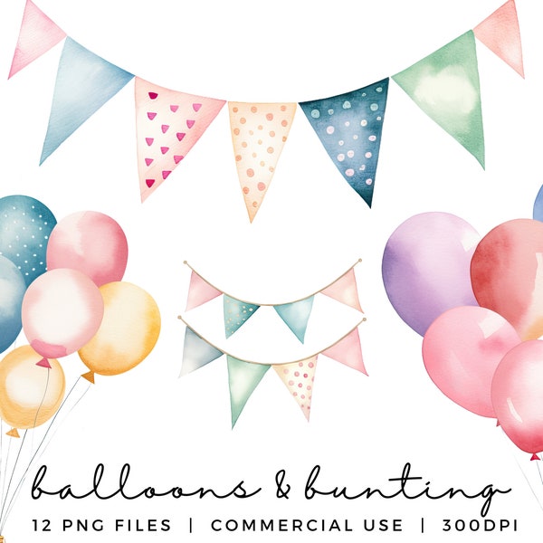 Bunting Clip Art Set - Etsy