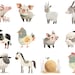 Cute Farm Clipart Set Farm Animals Clip Art Bundle Kids Birthday ...