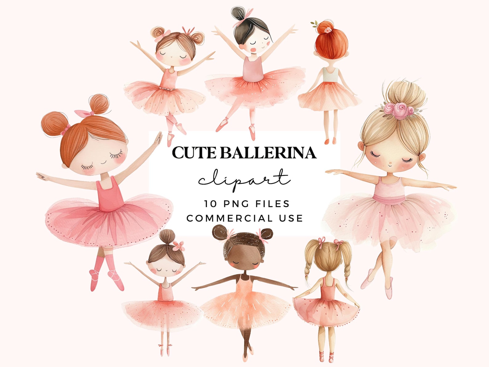 Ballerina Clipart Set - Ballet Dance Clip Art for Nursery Wall Art ...