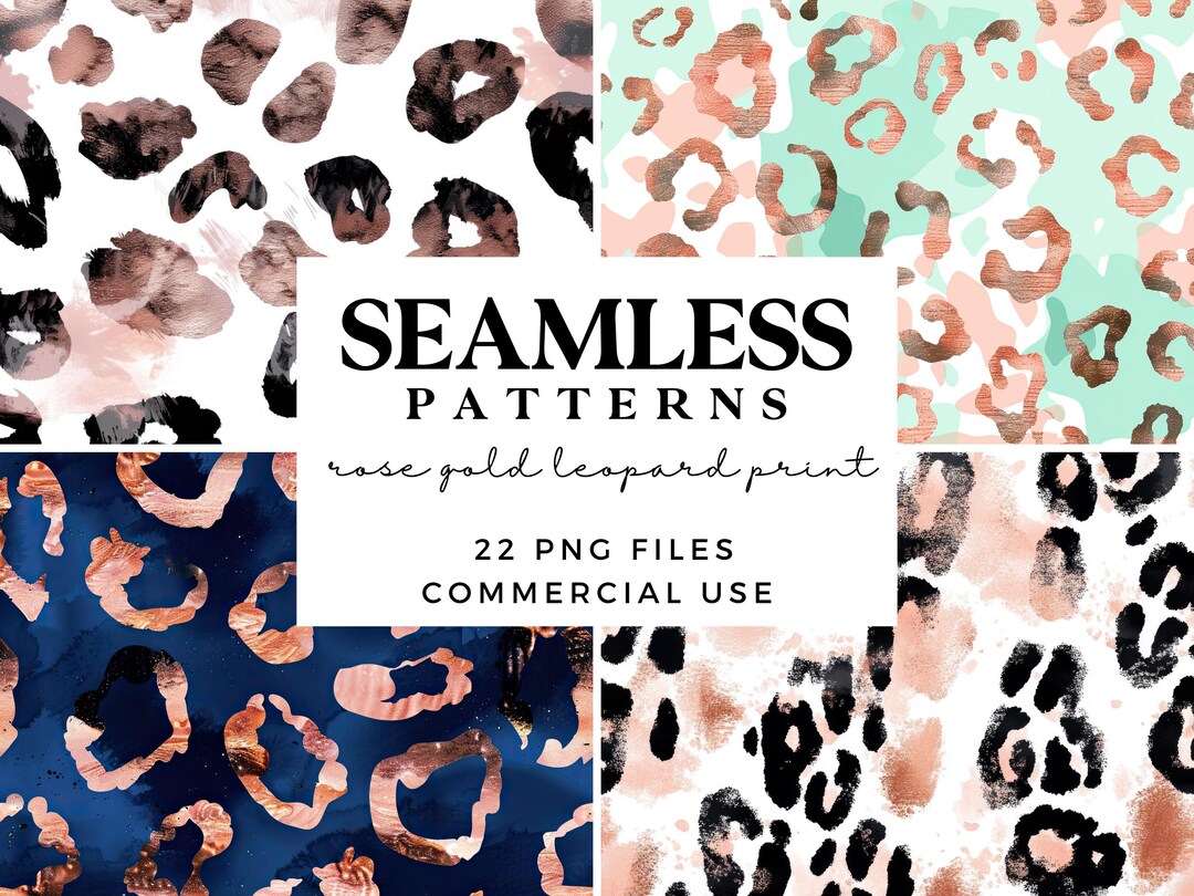 Leopard Print Seamless Patterns is Rose Gold - Animal Print Digital ...