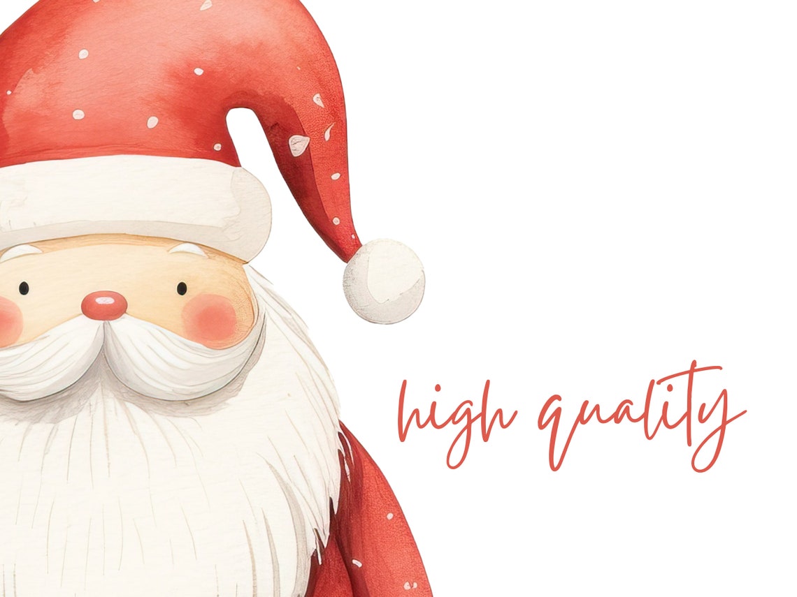 Cute Scandi Santa Clipart Bundle - Father Christmas Clip Art - Xmas ...