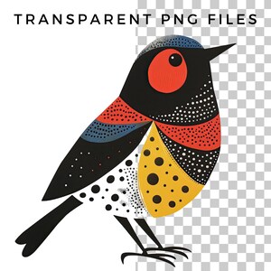 Folk Art Garden Birds Clipart - Colourful Birds Clip Art Illustrations ...