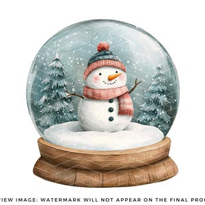 Cute Christmas Snow Globe Clipart Bundle - Snowman Snowglobe Clip Art ...