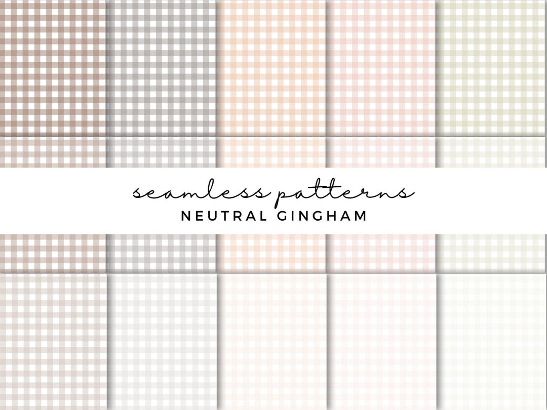 Boho Gingham Seamless Pattern: Neutral Digital Paper for Commercial Use ...