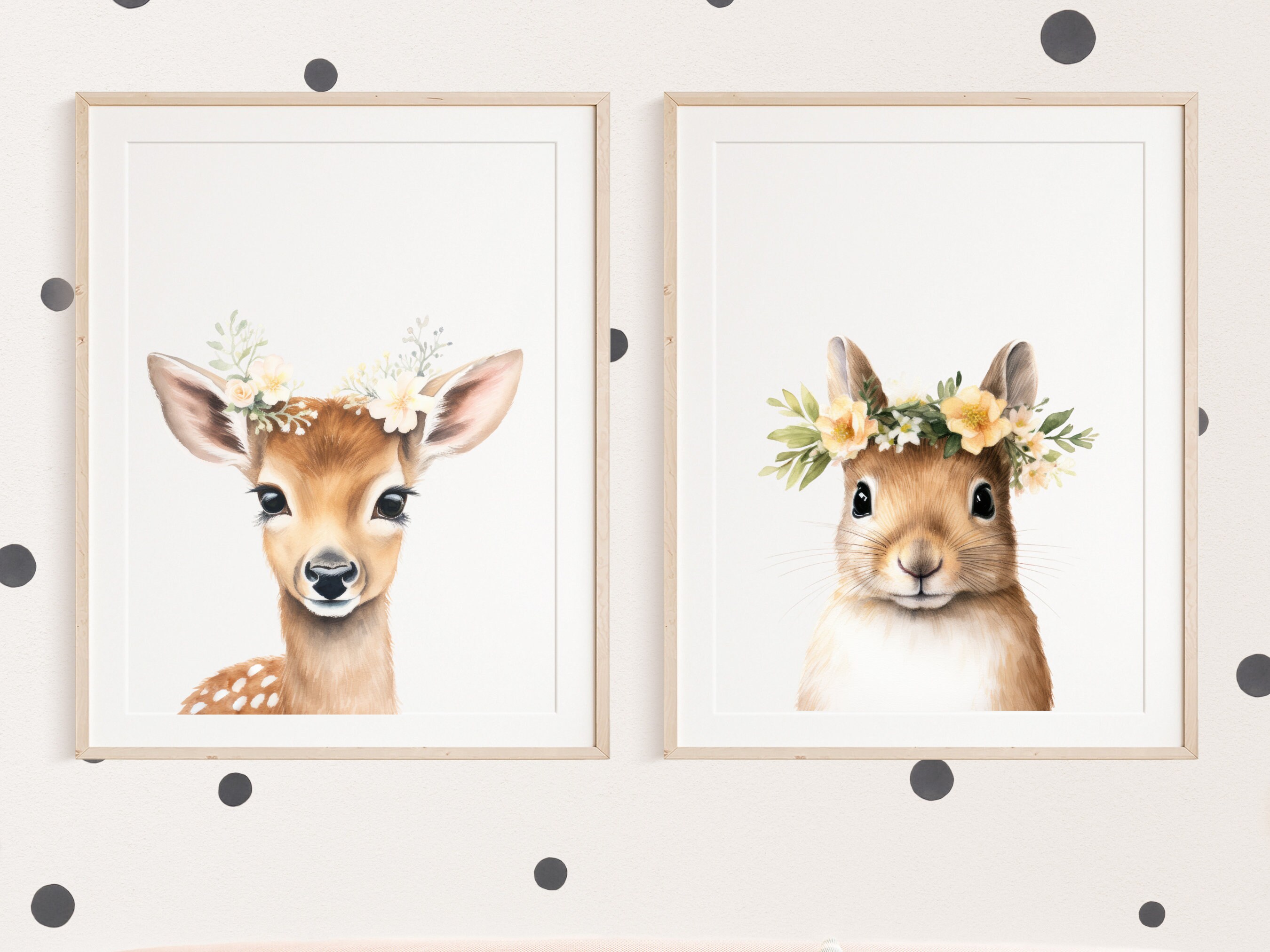 Boho Woodland Animals Clipart Cute Baby Animal Clip Art Watercolour ...