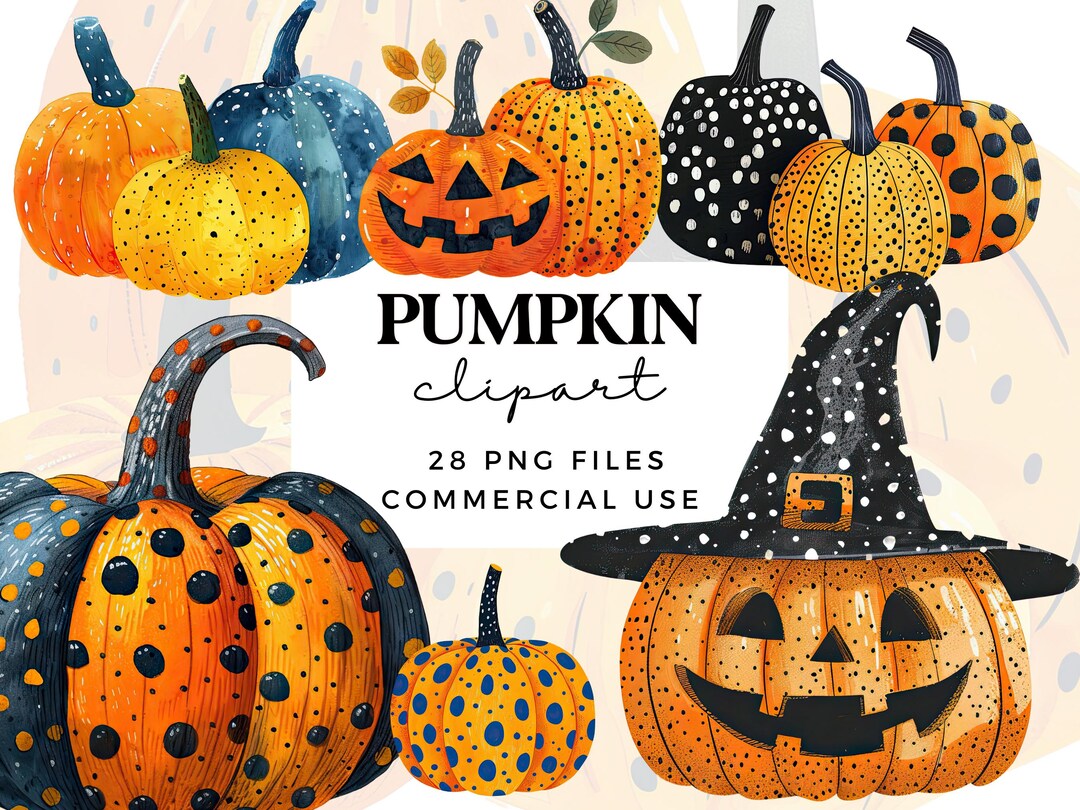 Halloween Pumpkin Clipart - Jack O Lantern Clipart - Spooky Pumpkin PNG ...