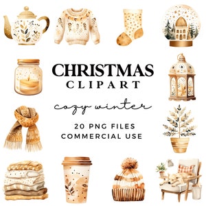 Cozy Christmas Clipart for Commercial Use - Transparent PNG Files ...