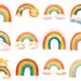 Cute Rainbow Clipart Bundle - Kawaii Rainbow Clipart Set - Watercolour ...