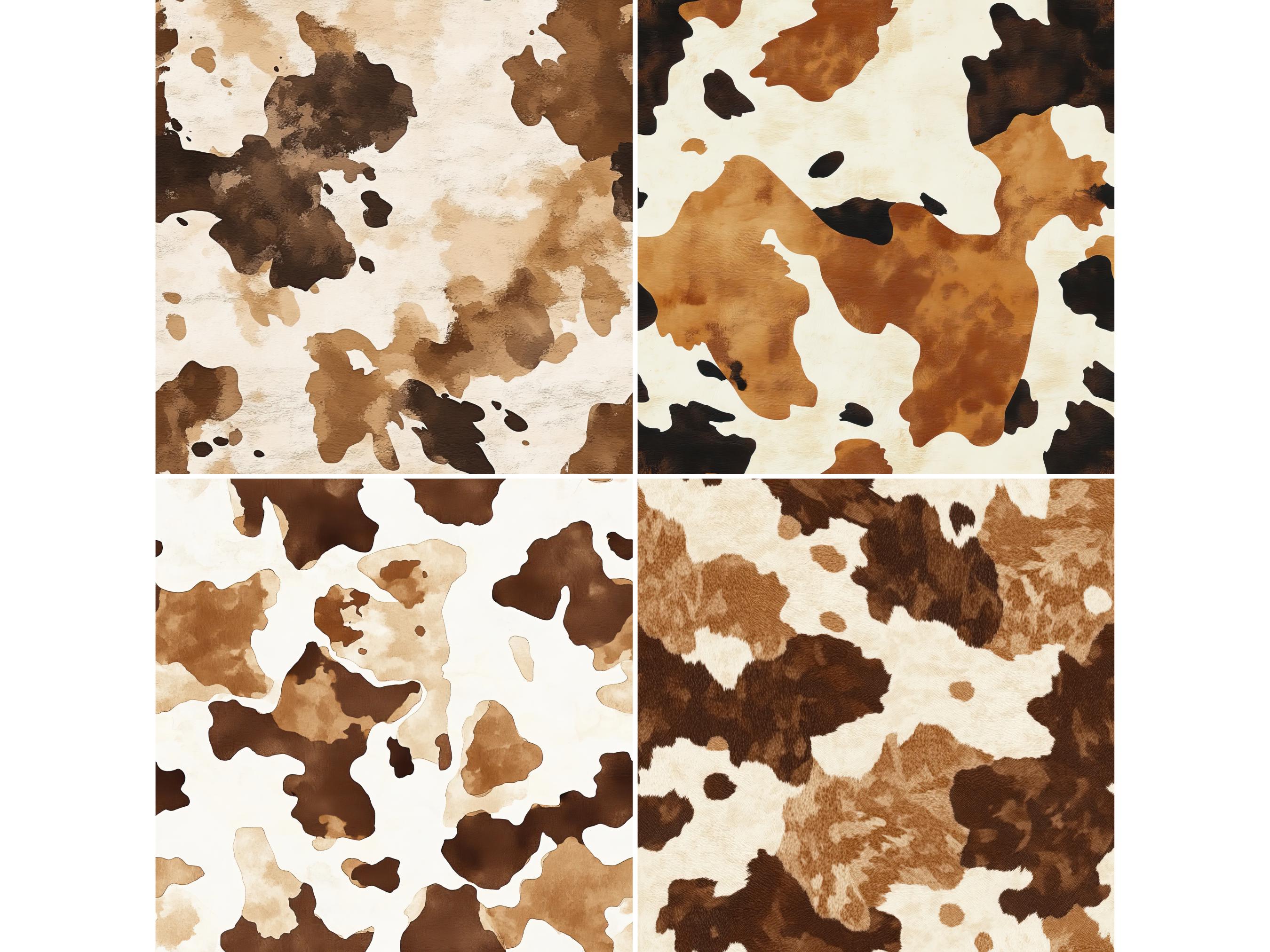Watercolour Cowhide Print Seamless Patterns - Western Digital ...