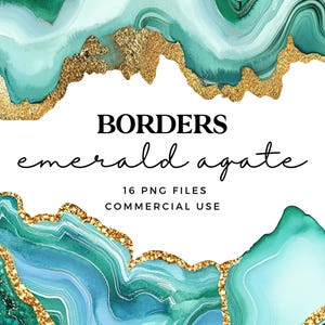 Emerald Green Agate Borders Clipart for Commercial Use - Geode Clip Art ...