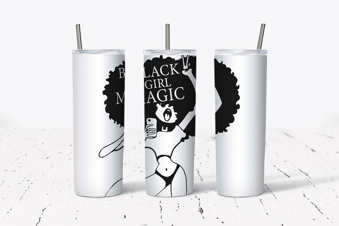 Black Girl Afro Hair With Text tumblers for Hot and Cold Liquids - Etsy
