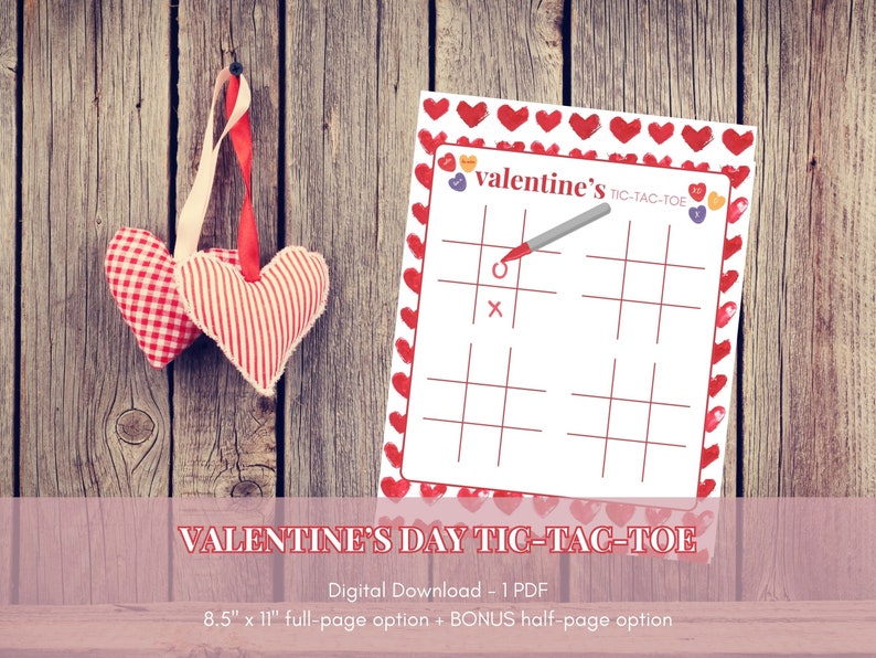 Printable Valentine's Day Tic-tac-toe, Valentine's Activities ...