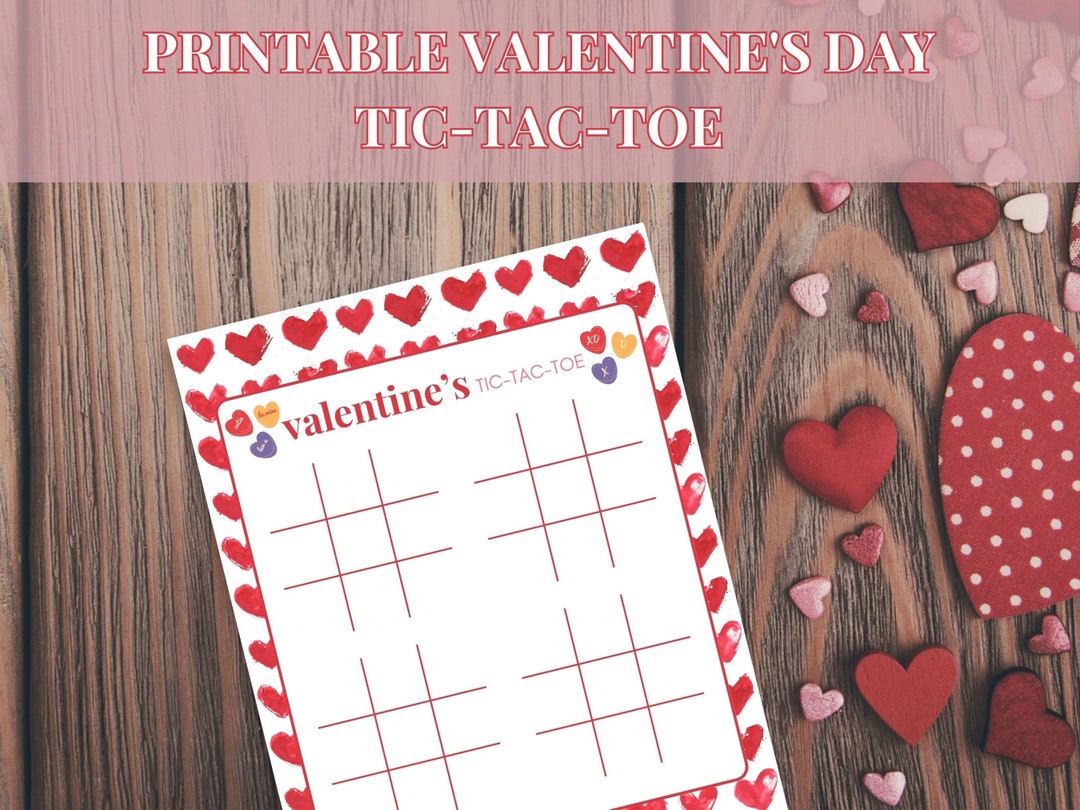Printable Valentine's Day Tic-tac-toe, Valentine's Activities ...