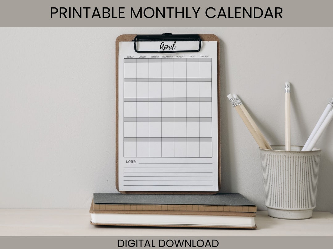 Calendario mensual imprimible, calendario sin fecha imprimible ...