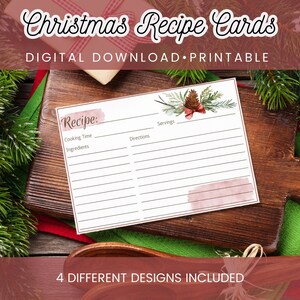 Printable Christmas Bundle, Meal Planner, Place Cards, Recipe Cards ...