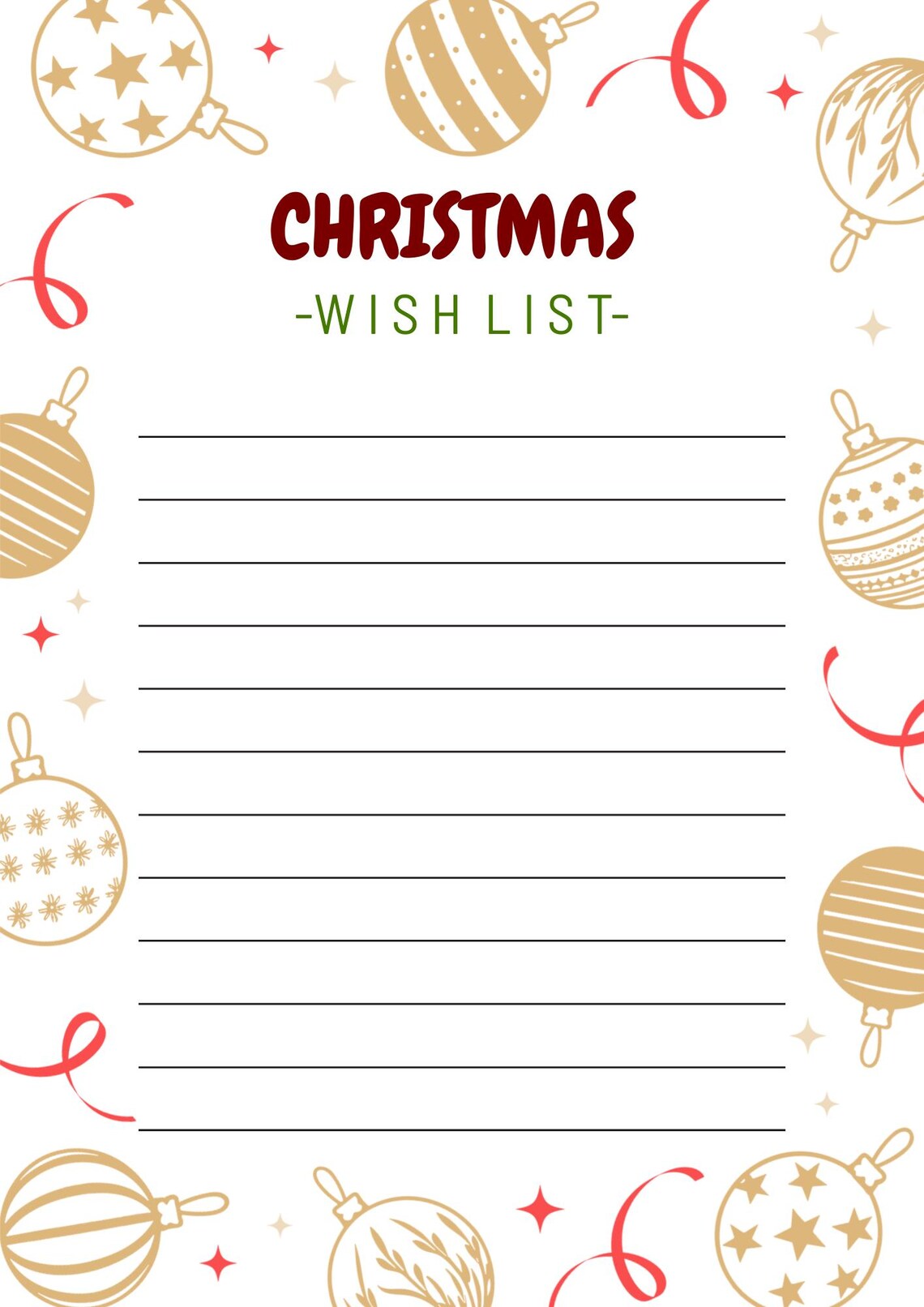 Christmas Wish List Printable | Holiday Wishlist | Gift Tracker ...