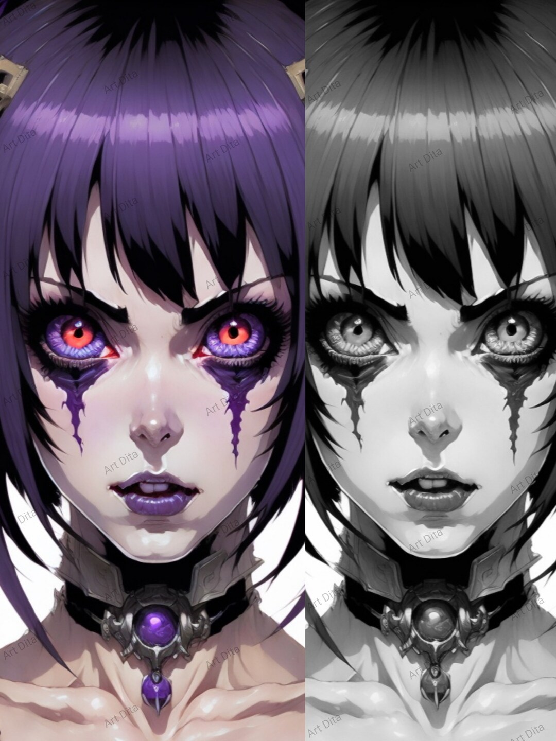 13 Demonic Girls Colouring Pages PDF - Etsy