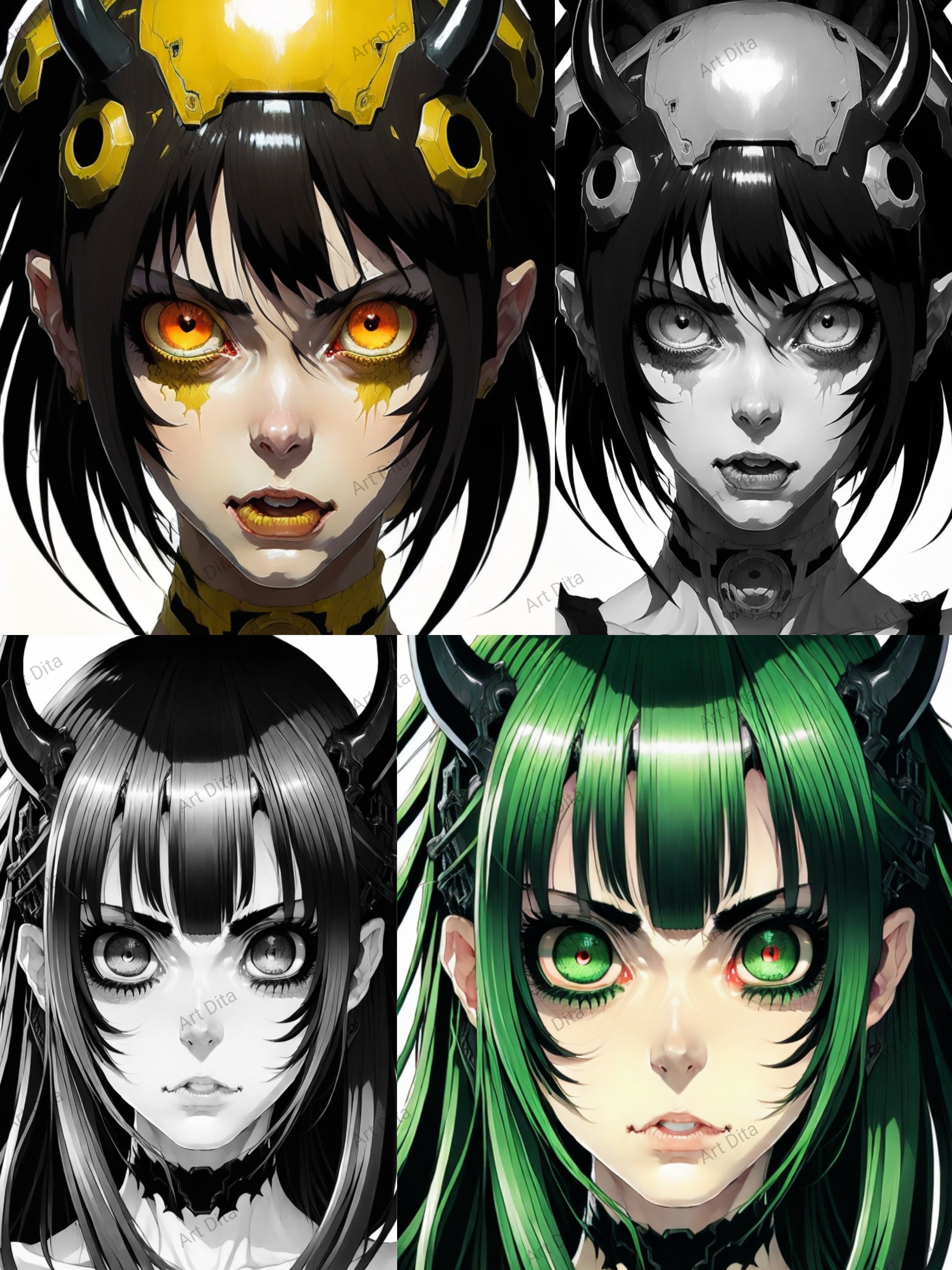 13 Demonic Girls Colouring Pages PDF - Etsy