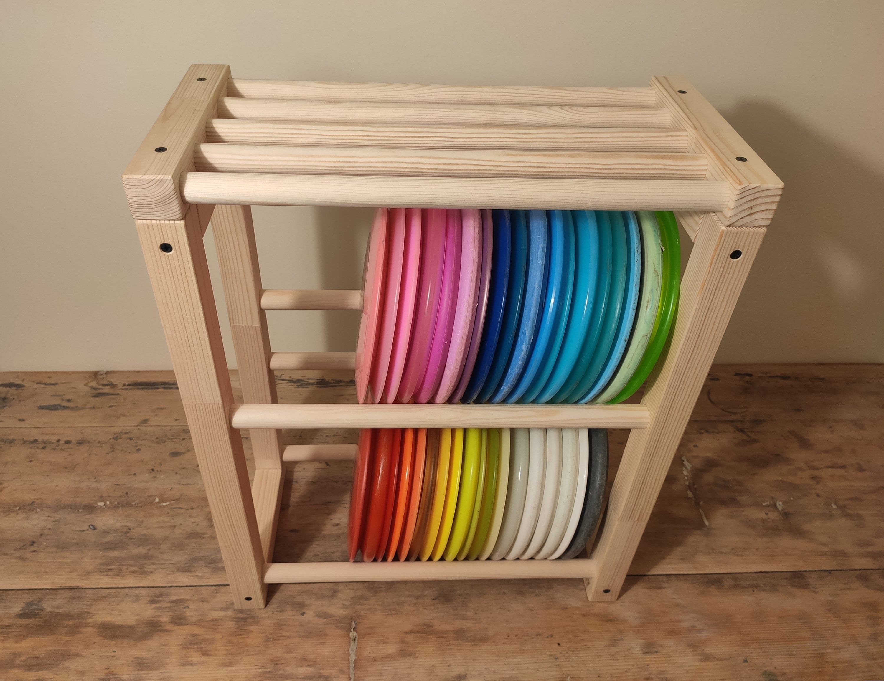 Two Level Disc Golf Rack With Shelf Disc Golf Disc Holder Disc Golf ...