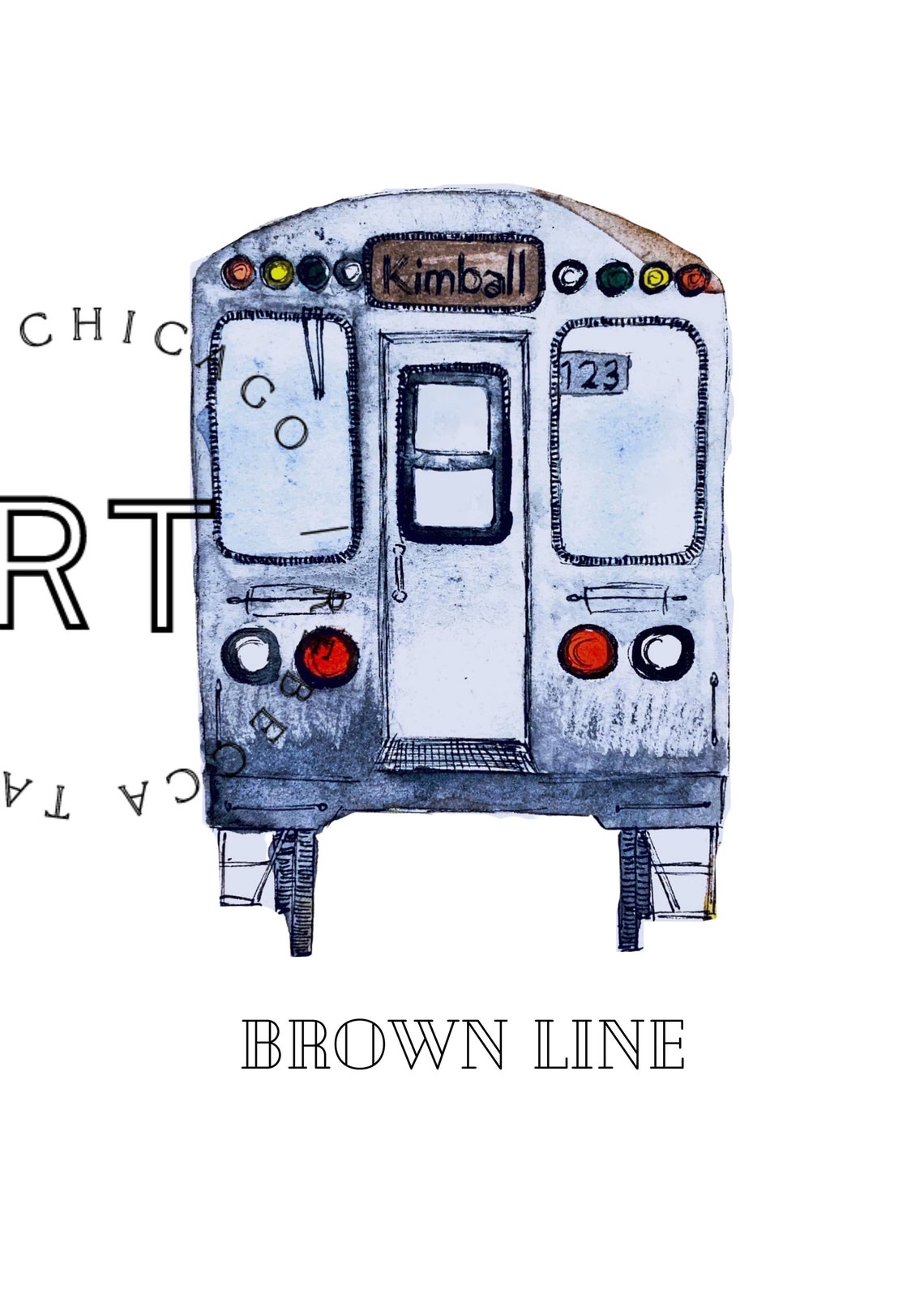 Colors of Chicago-brown Line - Etsy