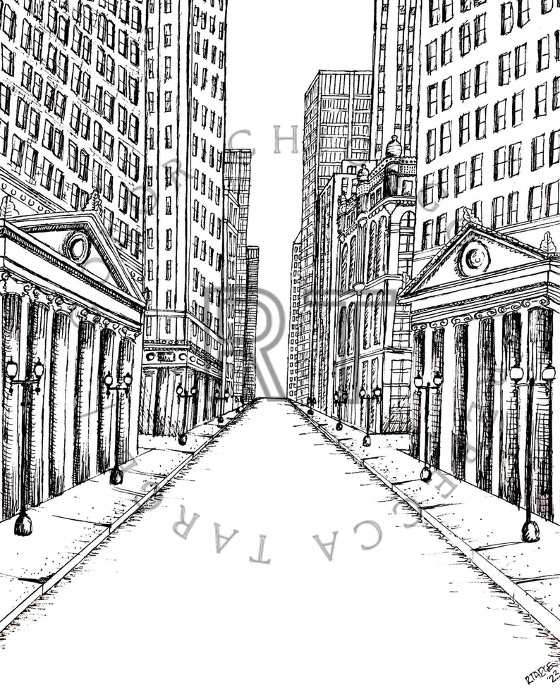 Chicago Ink Drawing - Etsy