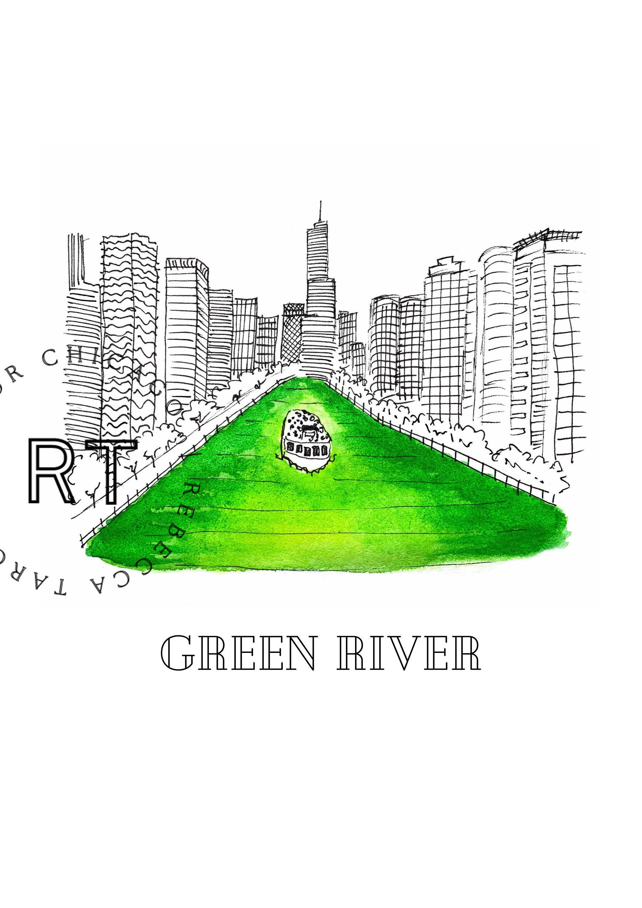 Colors of Chicago-green River - Etsy