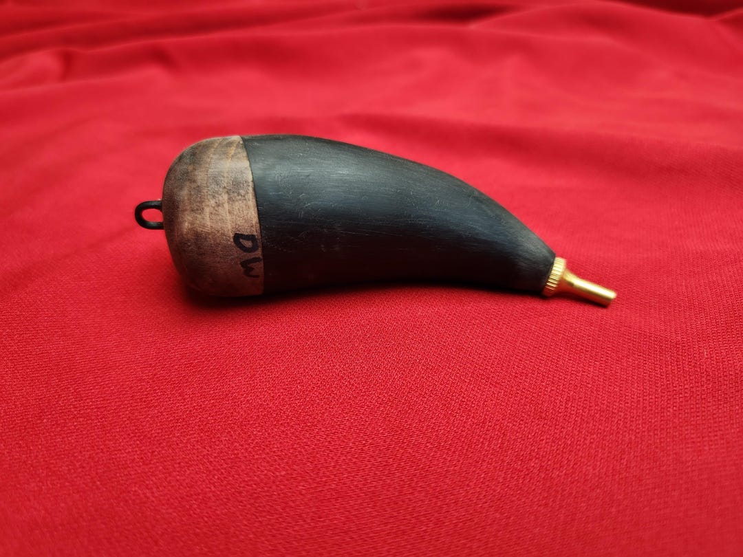 Black Powder Spring Loaded Pan Primer Made With Cow Horn With Oak End ...