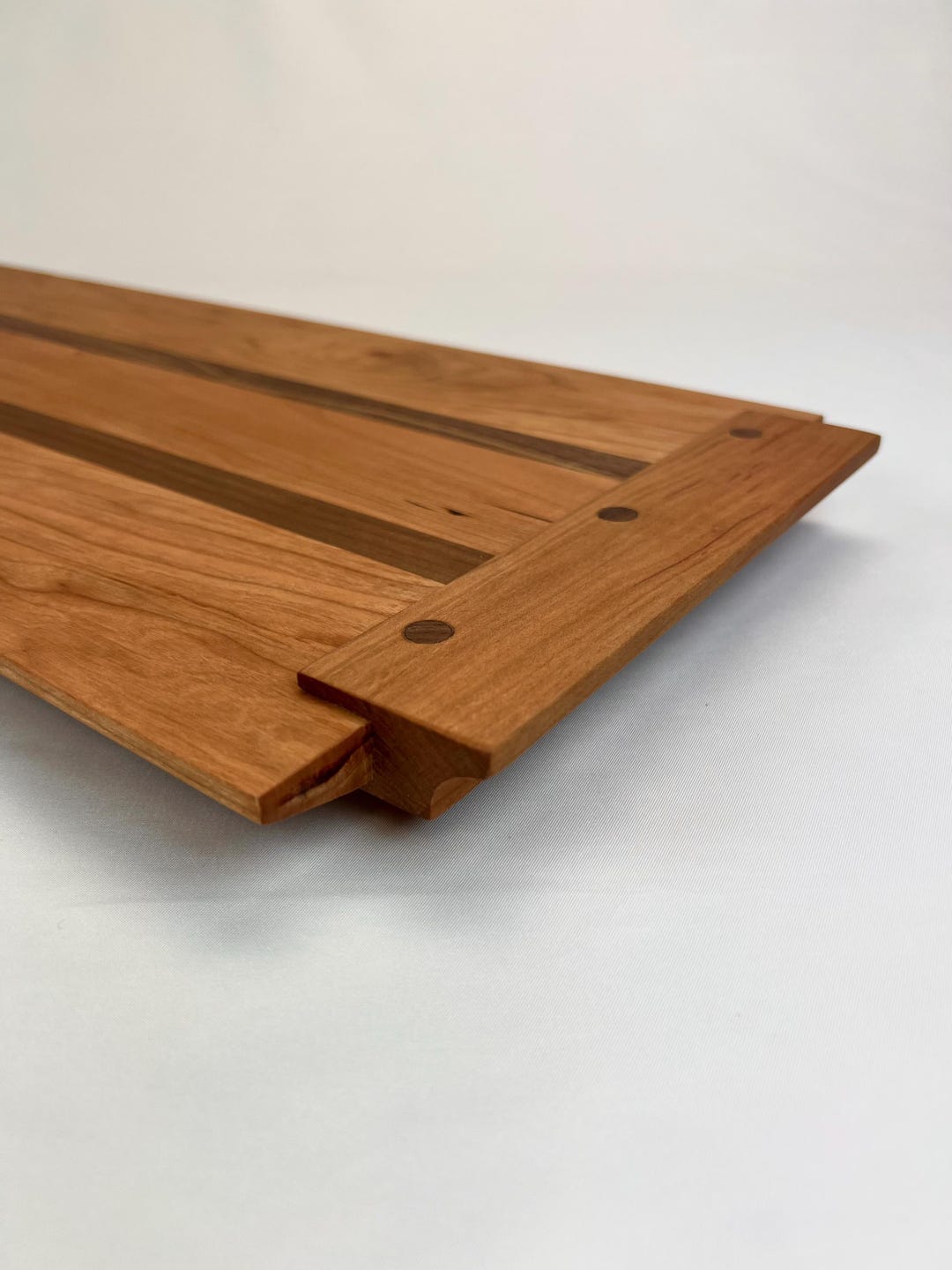 Handmade Solid Cherry With Walnut Accents Handled Serving Tray ...