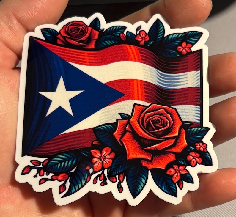 Puerto Rico Glossy Stickers Indoor Stickers Outdoor Stickers Waterproof ...
