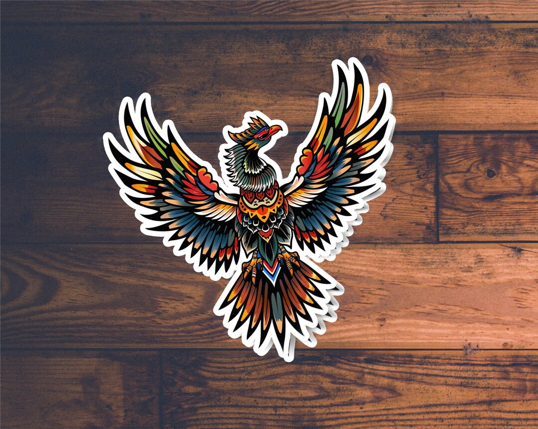 Phoenix Traditional Tattoo Stickers glossy Stickers Indoor Stickers ...