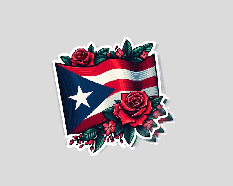 Puerto Rico Glossy Stickers Indoor Stickers Outdoor Stickers Waterproof ...
