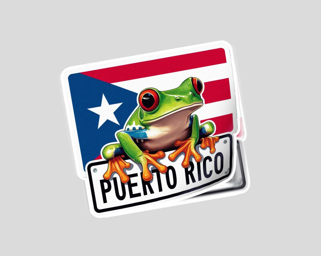 Puerto Rico Coqui Glossy Stickers Indoor Stickers Waterproof Stickers ...