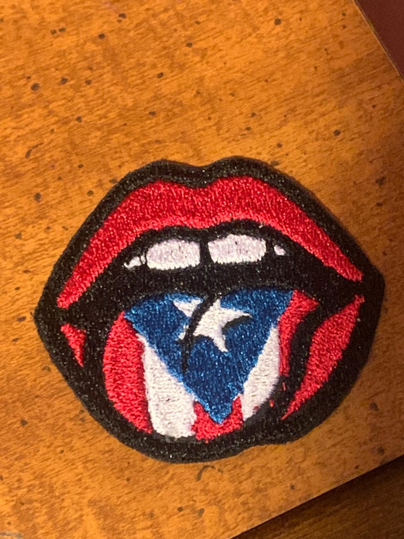 Puerto Rico Flag Lips Patch Embroidery Patches Unique Patches ...