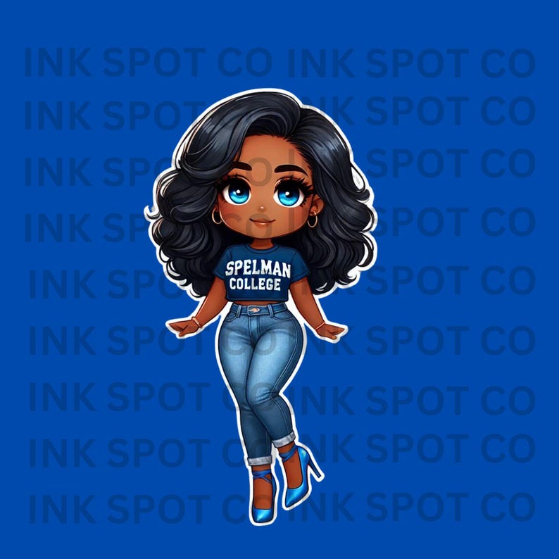 Spelman College, Digital Sticker, Black Woman PNG, Black Woman Clip Art, Digital Art, Digital ...