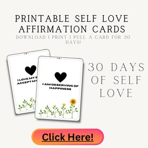 Printable Affirmation Cards Self Love Affirmations Digital Wall Art ...