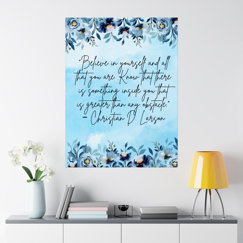 Affirmation Wall Art , Encourage Quote , Positive Affirmations Matte ...