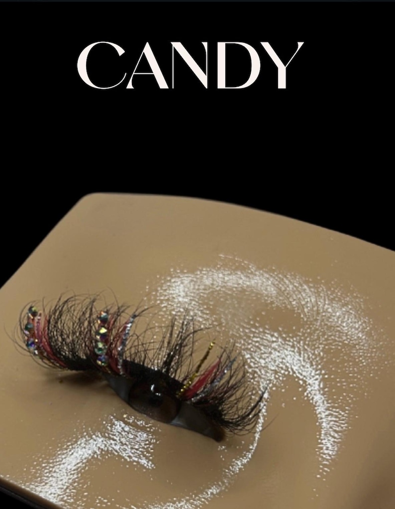 Candy Crystal Lash Extensions - Colorful Rhinestone False Eyelashes for ...