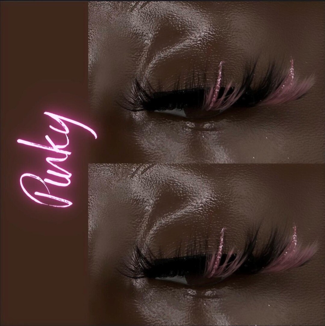Pink Glitter Eyelash Strip, Sparkly Lashes Reusable Glittery False ...