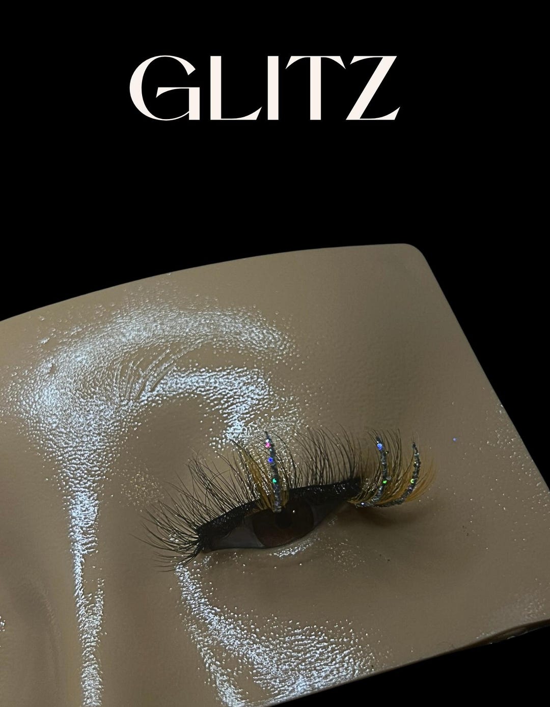 Cute Orange Glitter Eyelash Strips – Sparkly, Reusable False Lashes for ...