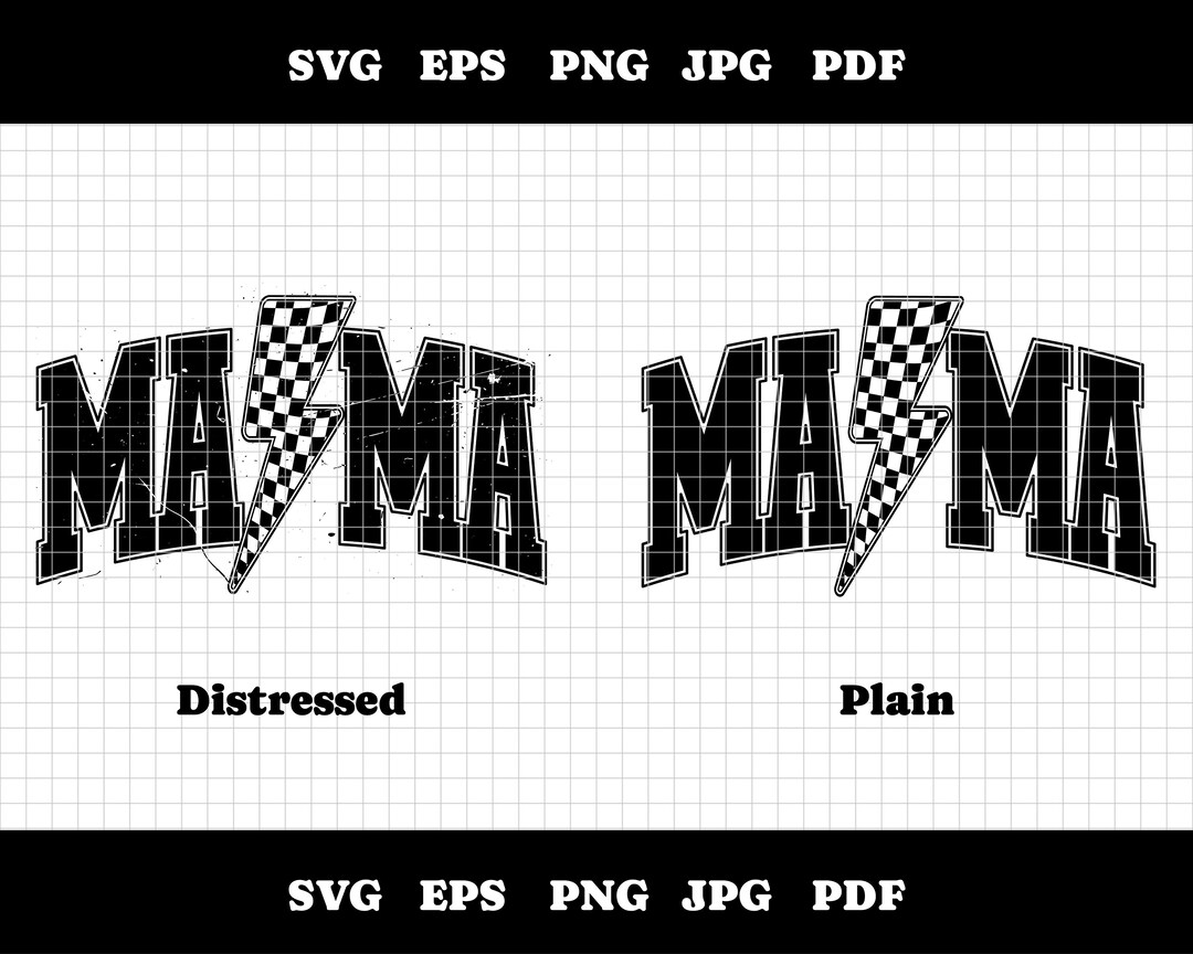 SVG Mama Bold Lighting Checkered PNG Vintage Mom Sublimation Printable ...