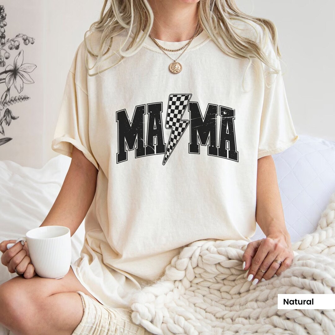 Mama Checkered Lighting Shirt for Women in My Mama Era Tee for Her ...