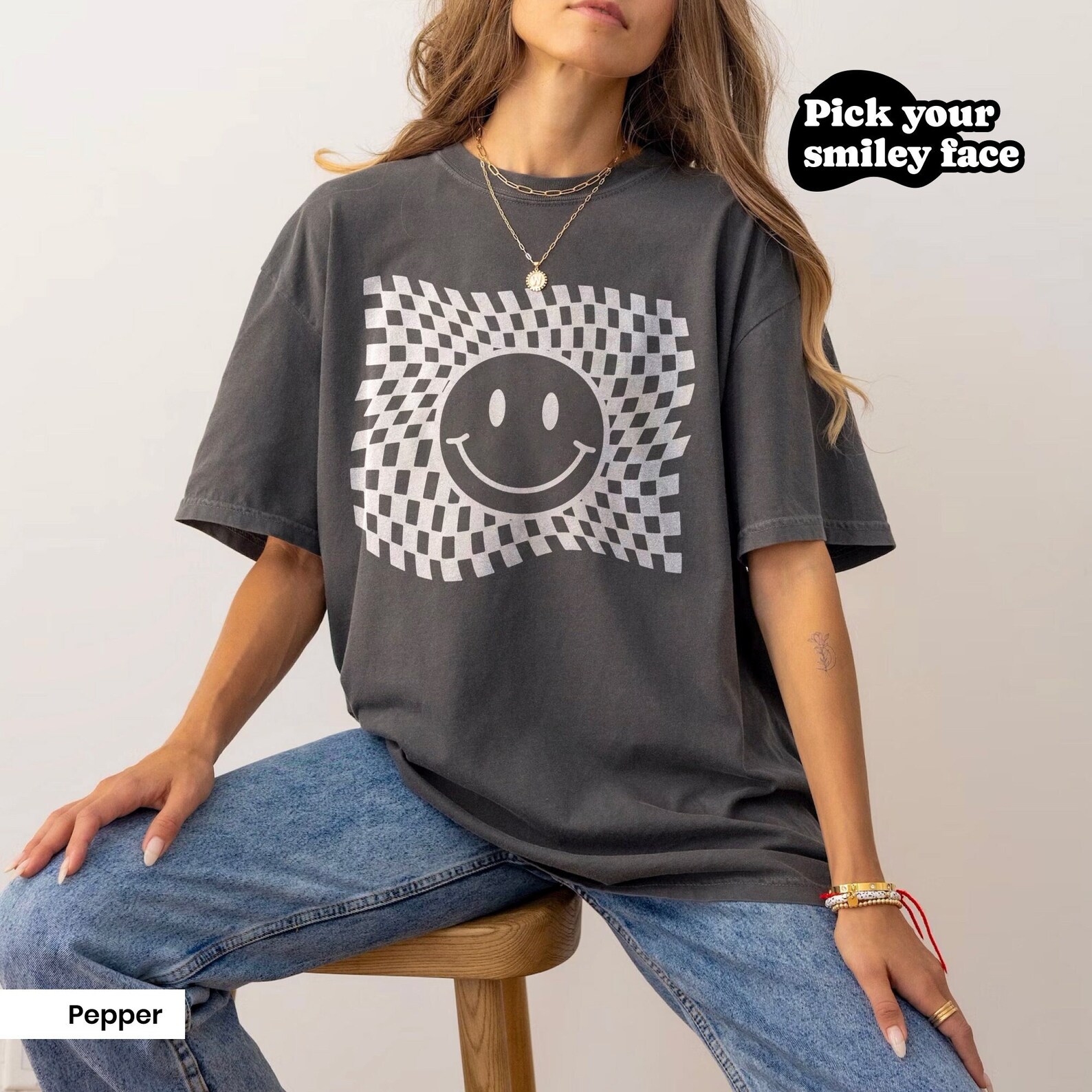 Retro Smiley Faces Checkered SVG for Sublimation PNG Happy Faces for ...