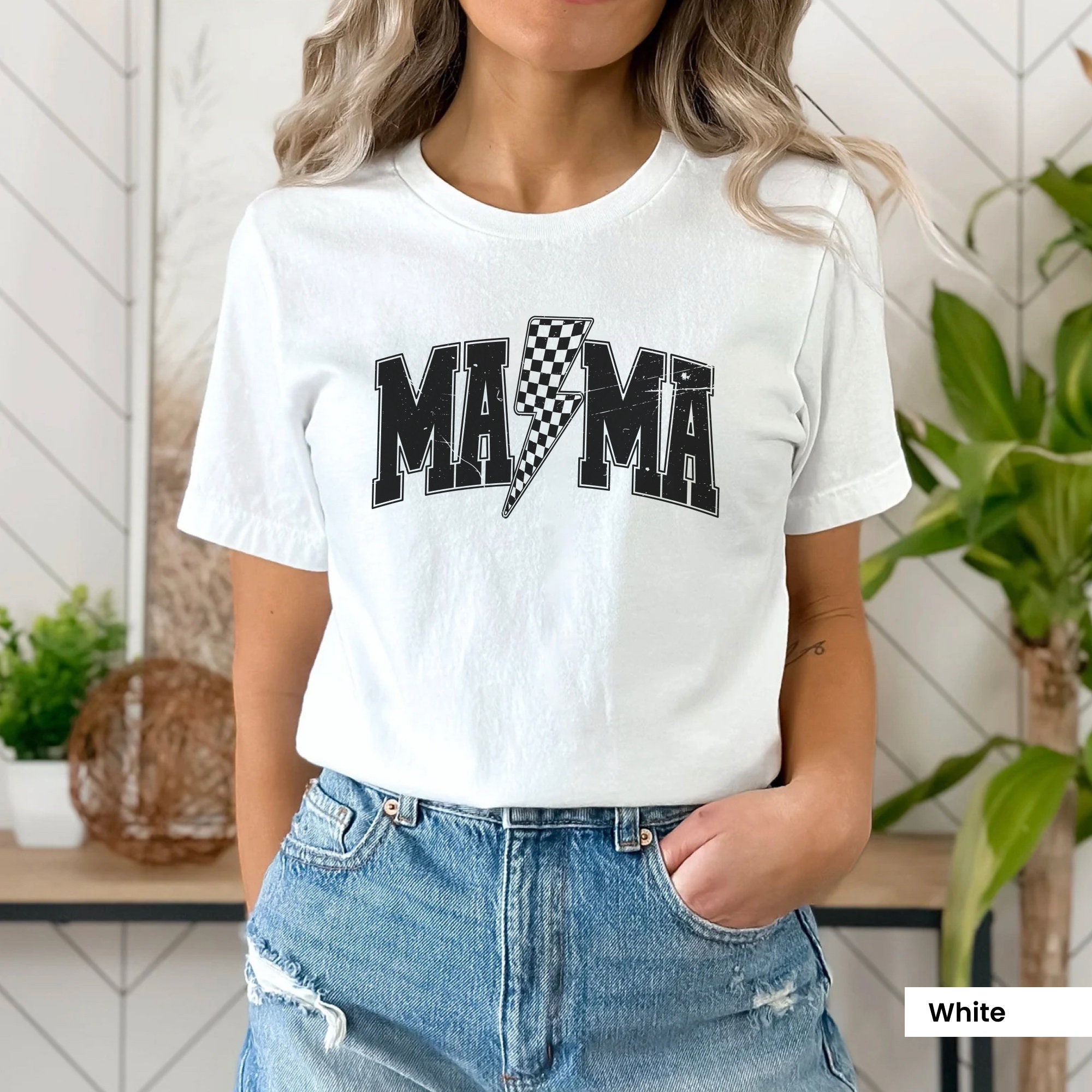 Mama Checkered Lighting Shirt for Women in My Mama Era Tee for Her ...