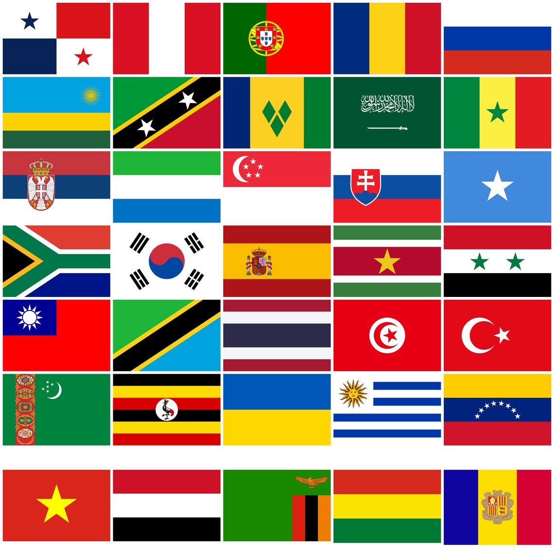 All the National Flags, Set of 206 Flags of Countries, Vector and High ...