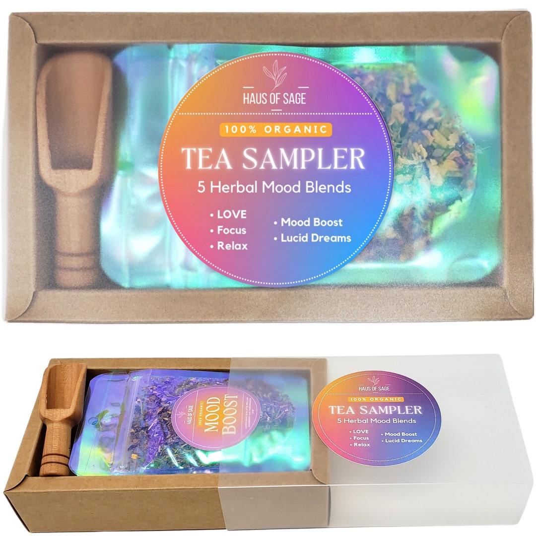 Mood Tea Gift Sampler 100% Organic Loose Leaf Herbal Tea Blend No ...