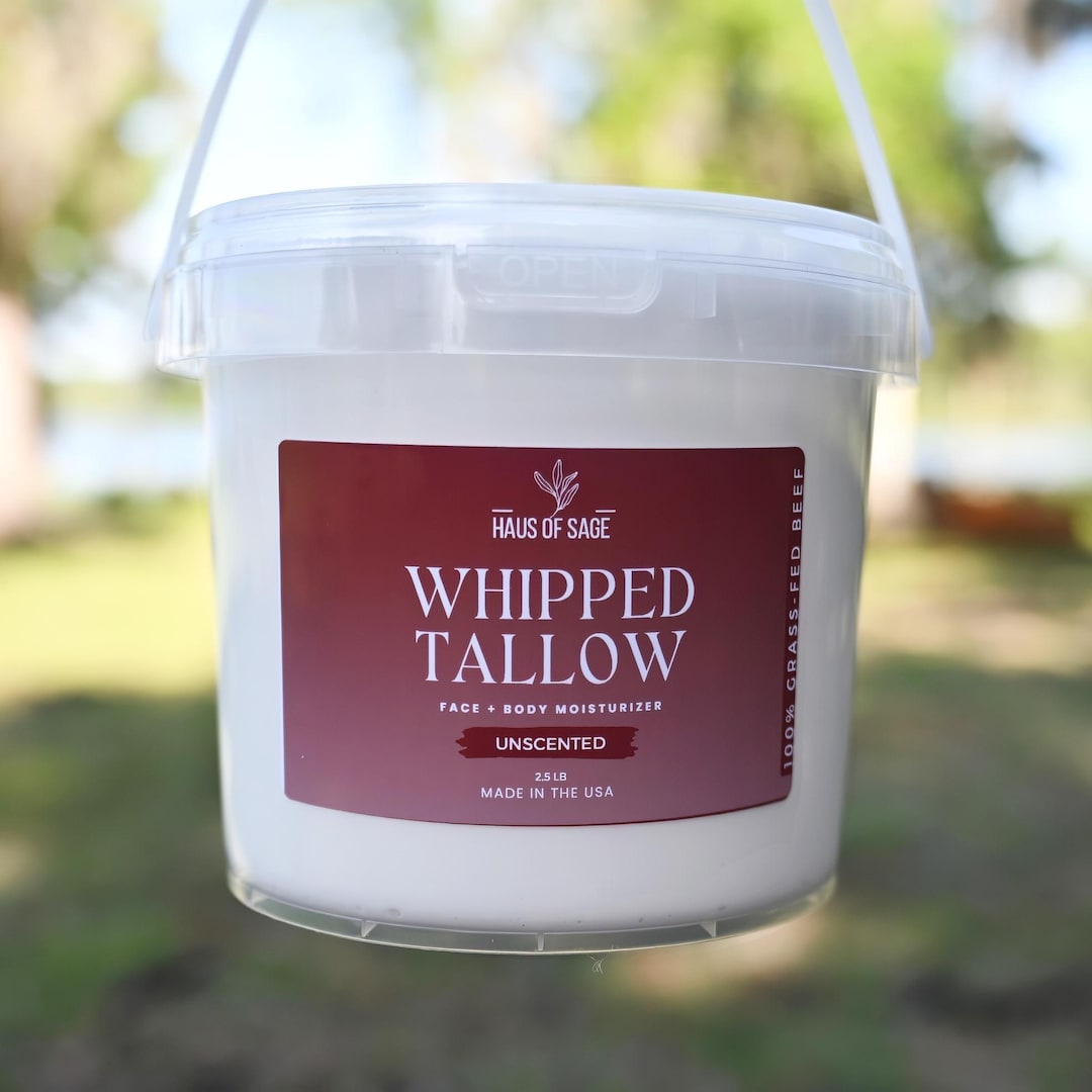 BULK Grass-fed Beef Tallow • 2.5 LB - 30 LB • Moisturizer • Unscented ...
