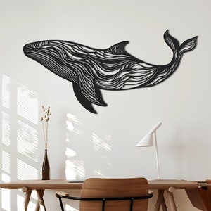 Whale Metal Wall Art, Metal Whale Sculpture, Blue Whale Metal Wall Art ...